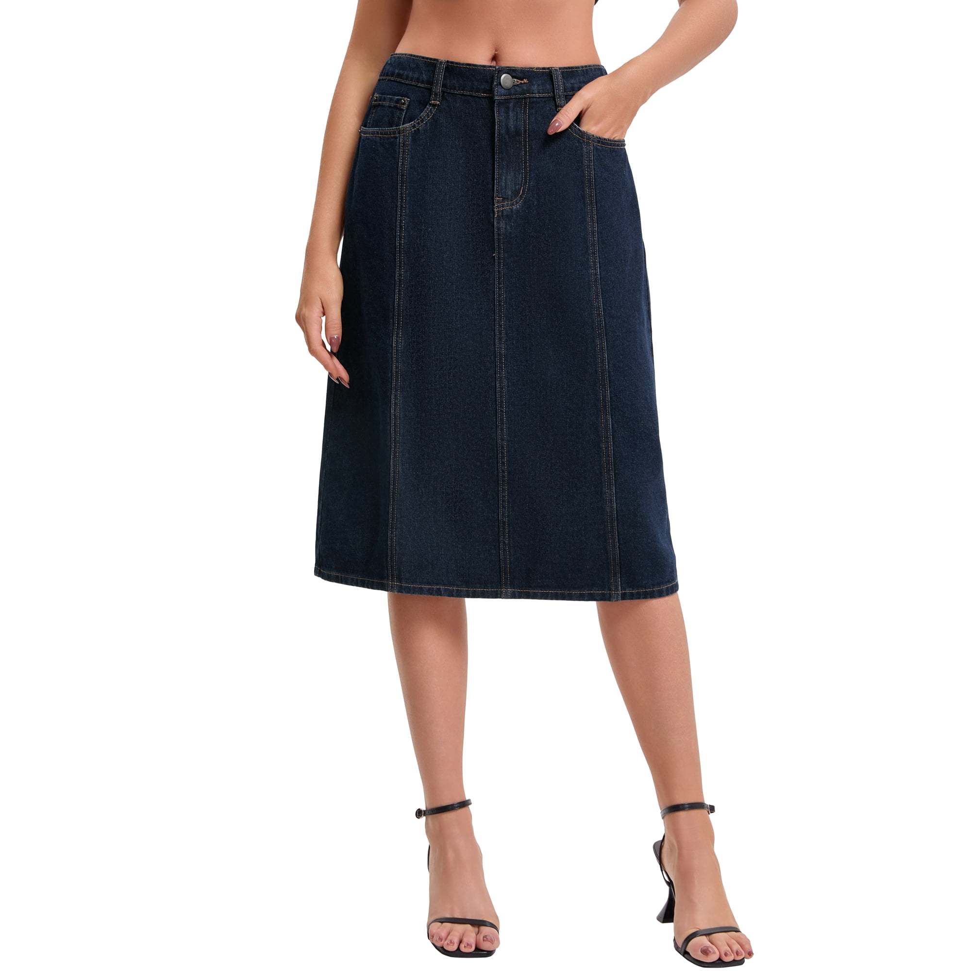 Click here for Inspire Chic Womens Jean Skirts High Waist A Line... prices