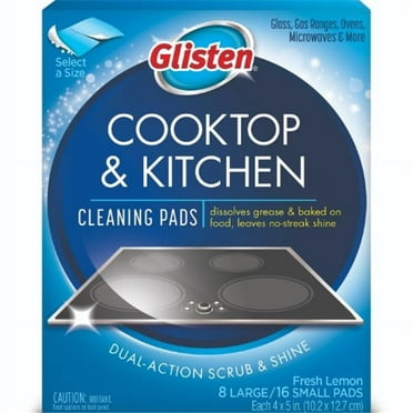 Glisten Cooktop & Kitchen Cleaning Pads, 8 Large/16 Small Pads Per Box ...