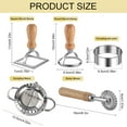 Ravioli Pasta Cutter Wheel Set of 5, Makers with Roller Stamp Wooden ...
