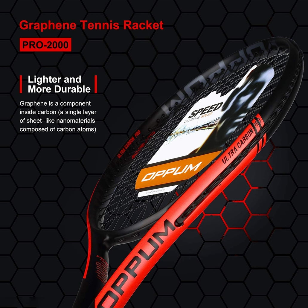 Buy Adult 27 Graphite 100% Full Carbon Pro Tennis Racket, 360 Super ...