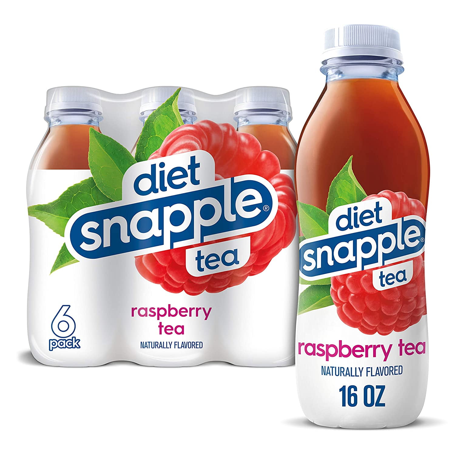 Diet Snapple Raspberry Tea, 16 fl oz Recycled Plastic Bottle, 6 pack ...