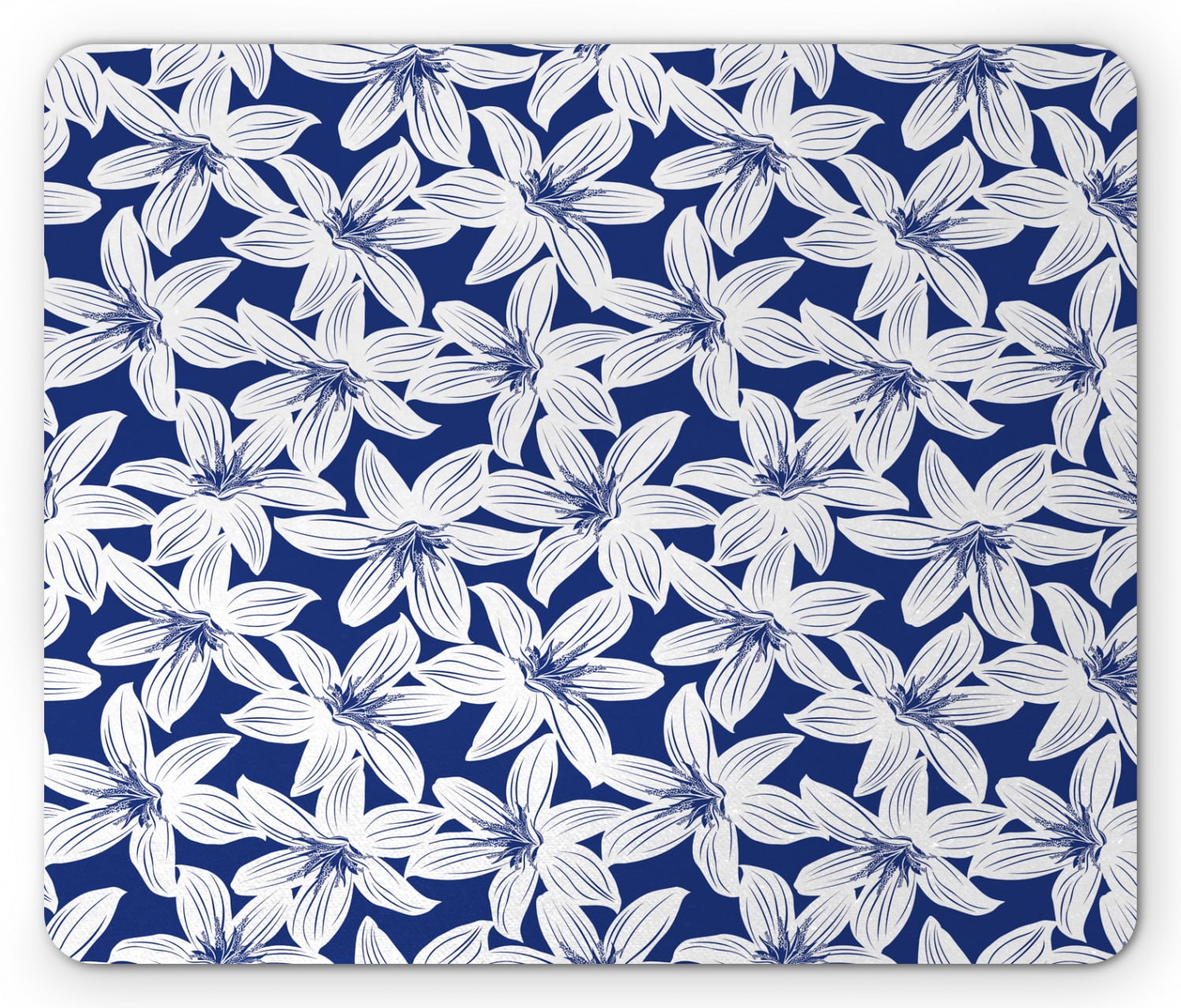 Navy Mouse Pad, Tropical Hibiscus Flower Petals Exotic Blossoms ...