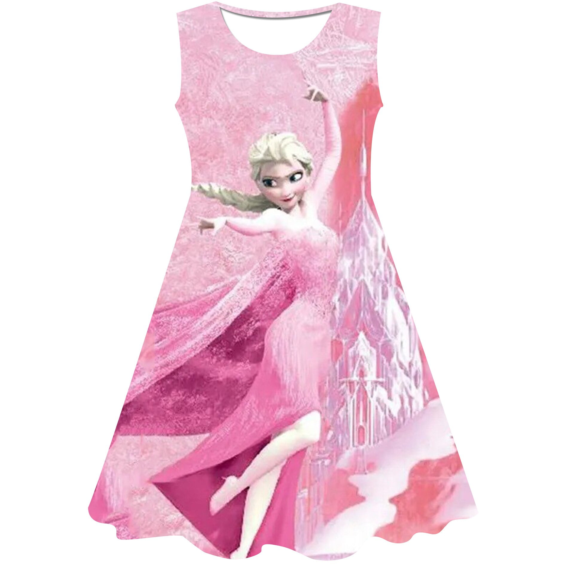 Verano nuevos niños Disney Frozen Elsa vestido ropa princesa niña moda ...