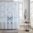 Coastal Blue Bowknot Shower Curtain for Bathroom, Rustic Blue Floral ...