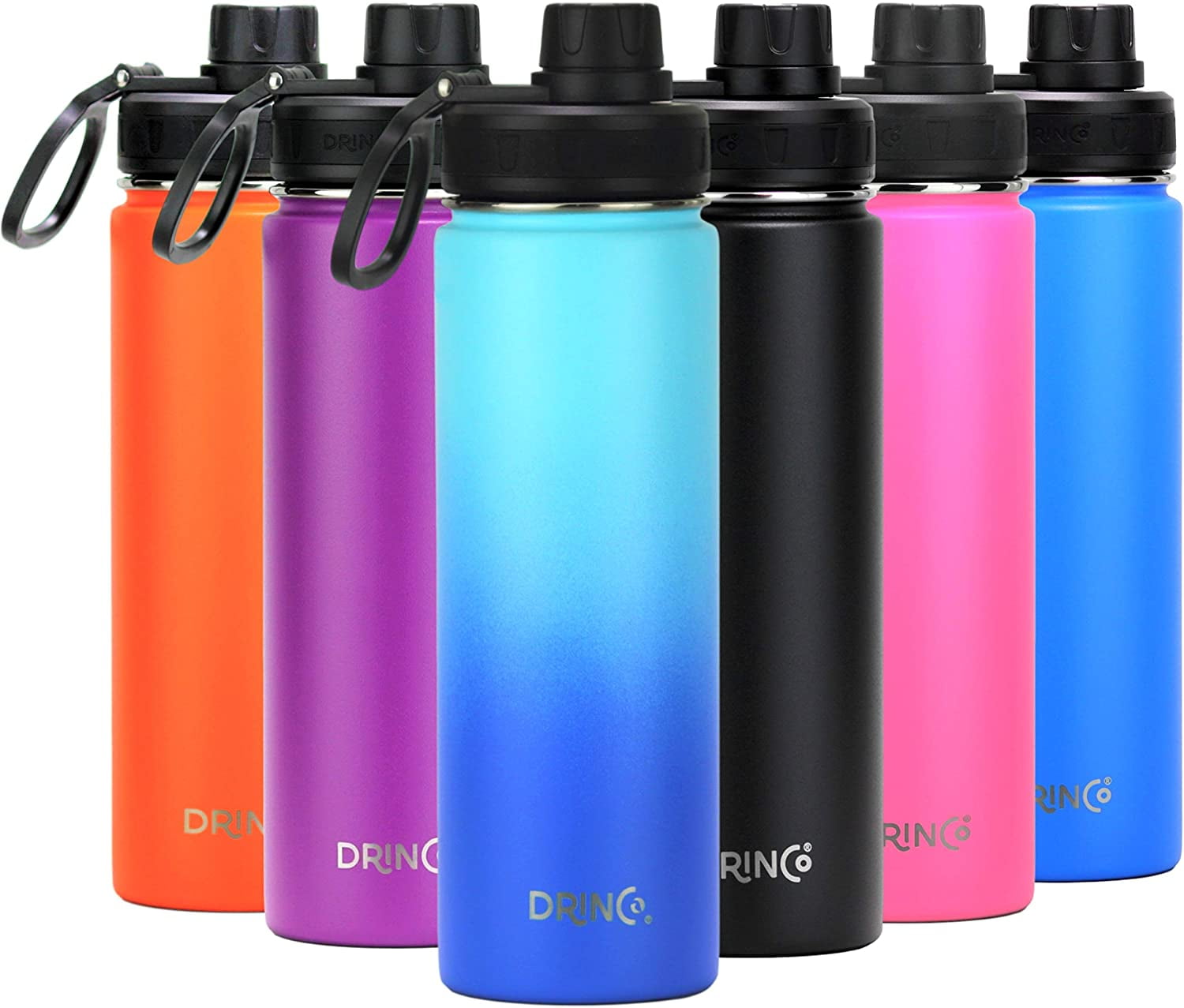 Drinco Water Bottle Double Wall Vacuum Insulated Stainless Steel, 22oz ...