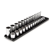 TEKTON 3/8 Inch Drive Shallow and Deep 6-Point Socket Set with Rails ...