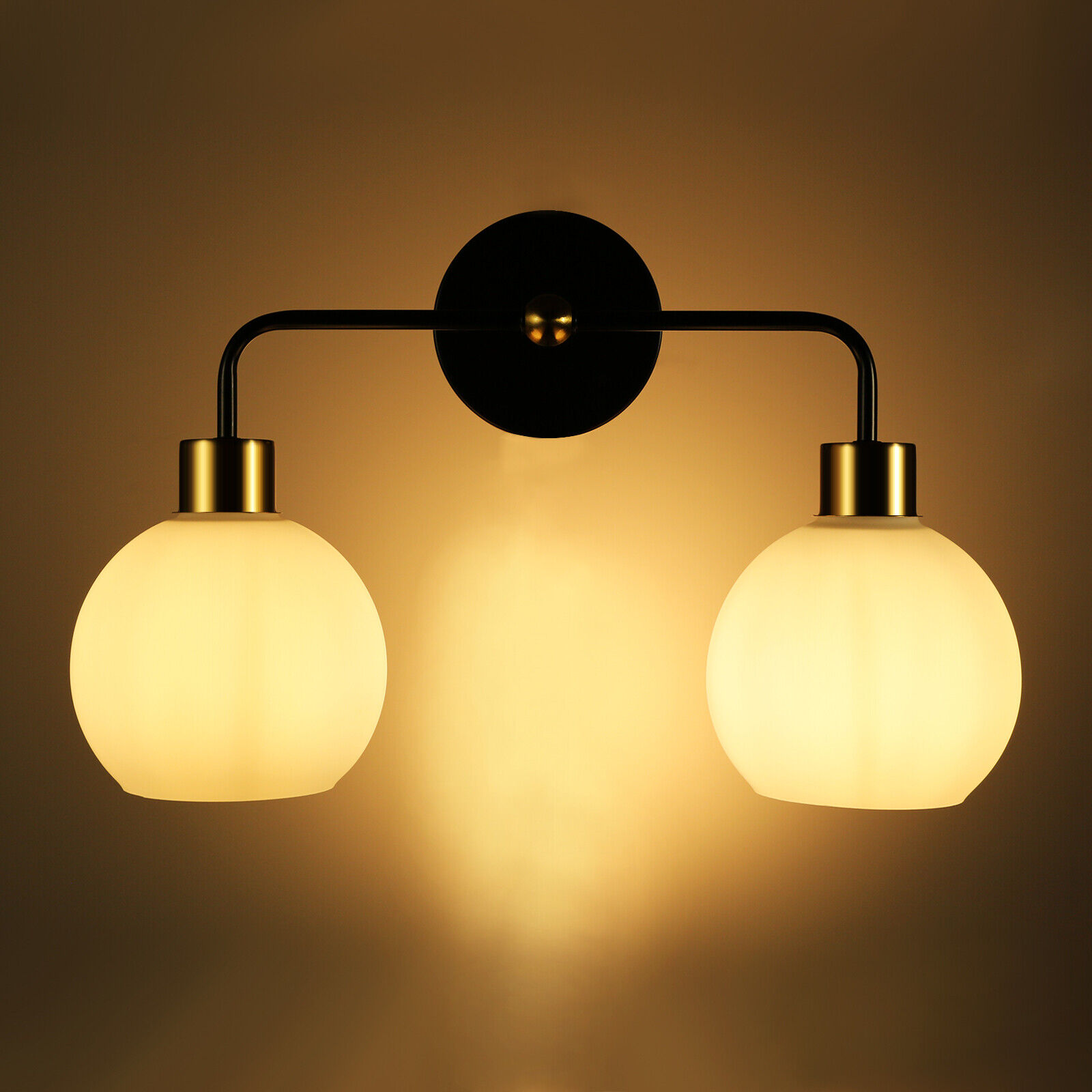 Ridgeyard 2 Light Spherical Bathroom Vanity Light Fixtures Wall Lamp ...