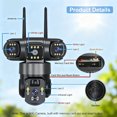Triple Lens Solar WiFi Security Camera, Outdoor & Indoor, Motion ...