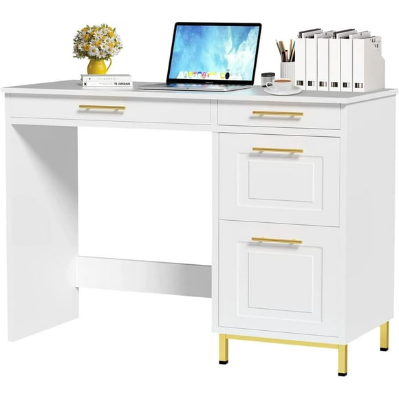 White Desk with Drawers