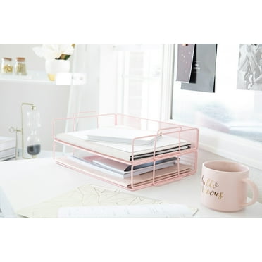 Blu Monaco 5 Piece Pink Office Supplies Desk Organizer Set - Walmart.com