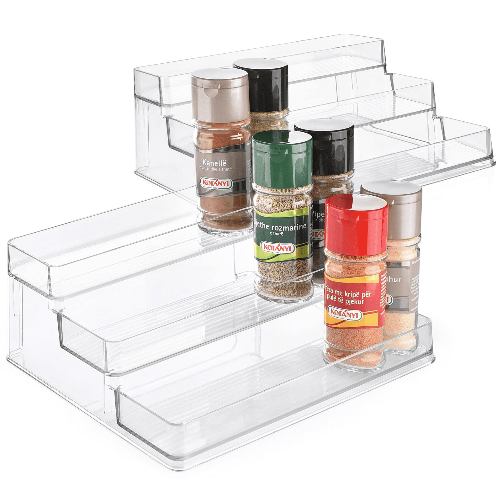 Premium Spice Drawer Organizer- Acrylic Seasoning Organizer for Cabinet ...