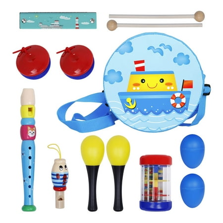 Musical Toys Set Percussion Instrument Band Rhythm Kit 8 Types 13pcs ...