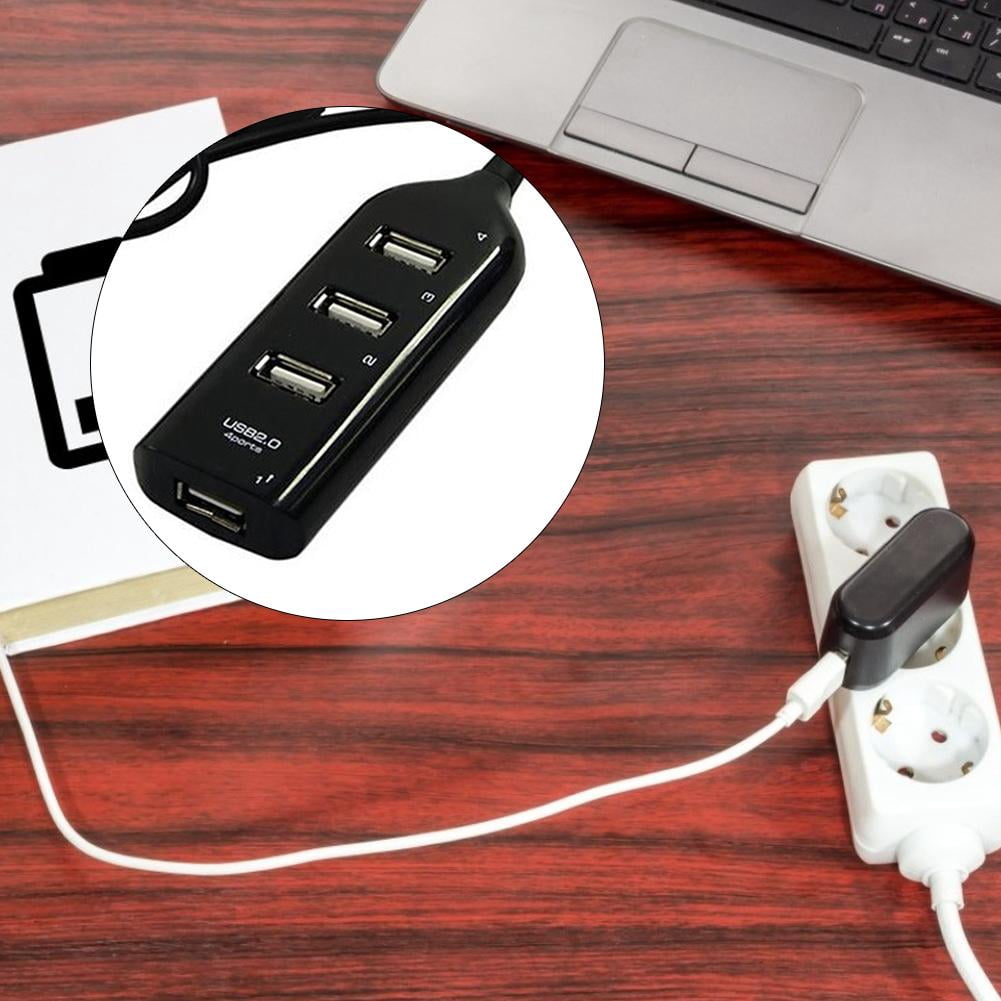 Hub USB 2.0 de 4 puertos con cable de 1.6 pies para PC Flash Drive ...