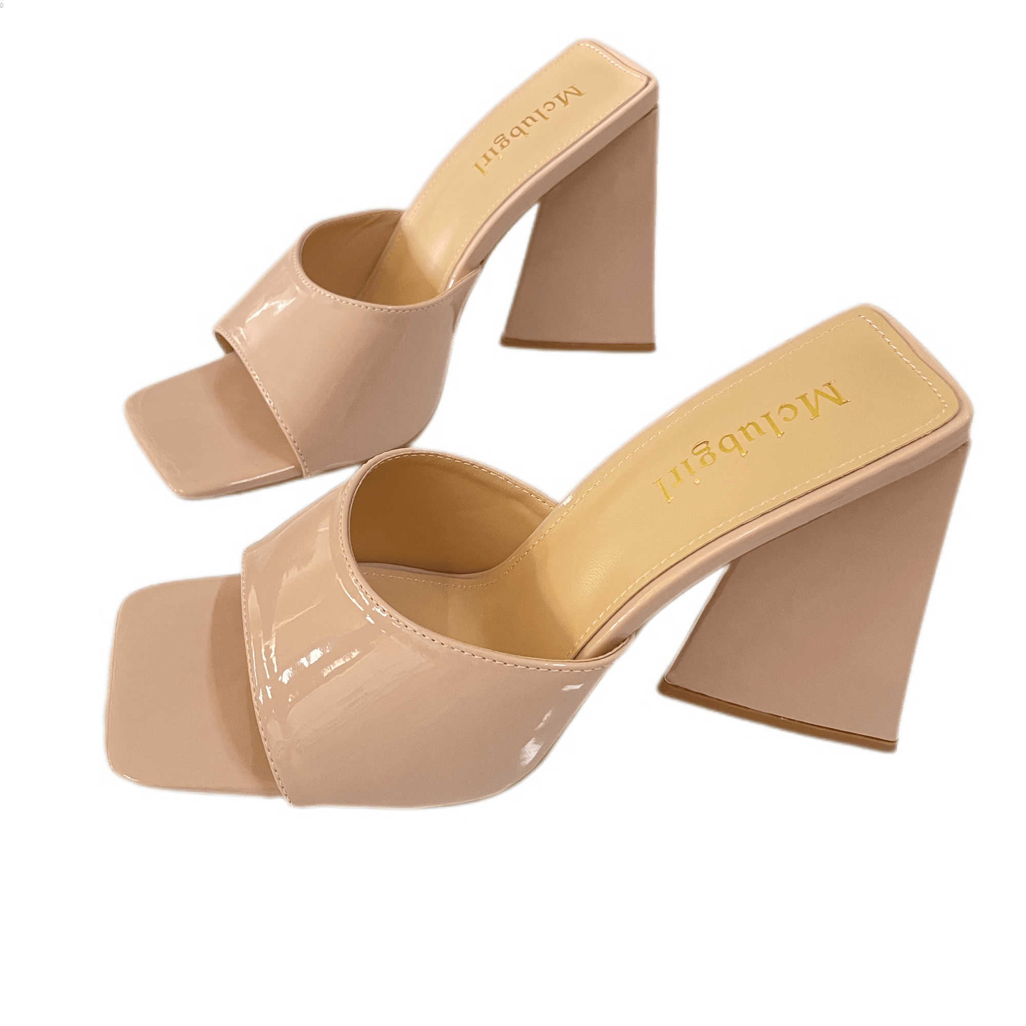 Mclubgirl Women's Candy Color triangle heel Casual Slippers PU 11cm ...