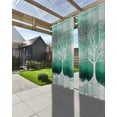 Green White Tree Outdoor Curtains for Patio, Vintage Abstract Art ...