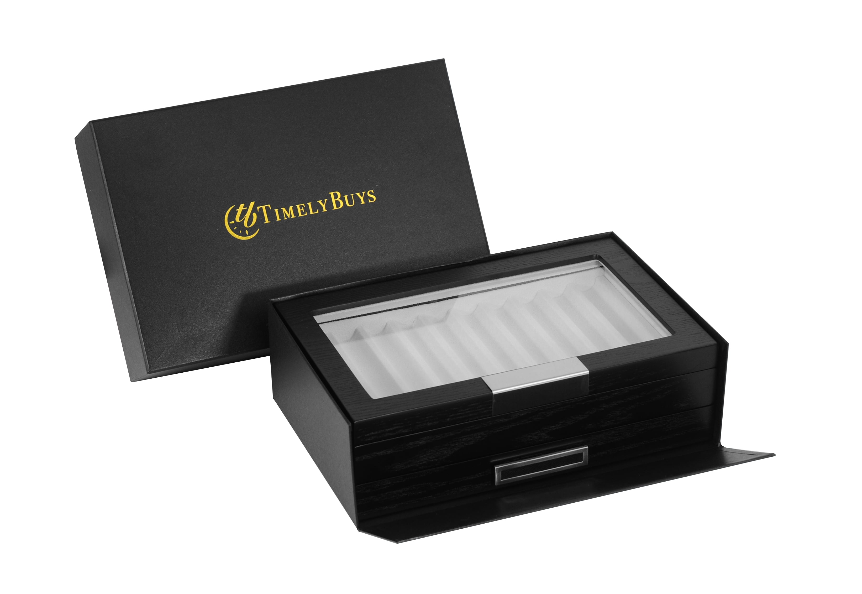 20 Pen Display Case Black Ebony Wood Fountain Pen Collector Storage Box ...