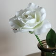 23" Creamy White Long Stem Artificial Blooming Rose Pick - Walmart.com