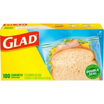 Glad Zipper Food Storage Sandwich Bags - 100 Count (Package May Vary ...
