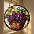 Basket of Fruit Stained Glass Suncatcher Hanging for Window, Warm ...