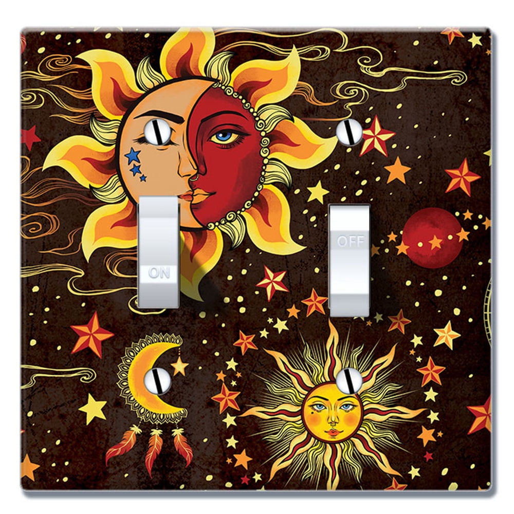 WIRESTER 2-Gang Toggle Wall Plate/Switch Plate Cover, Celestial Sun ...