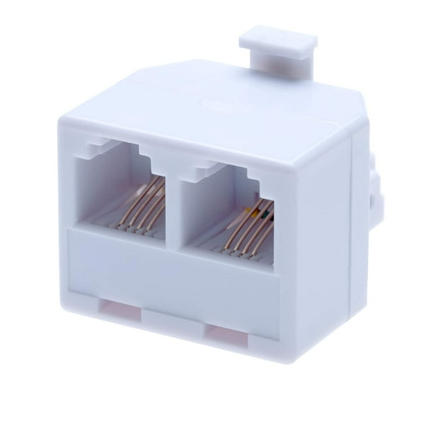 RJ11 Adapter and 2 Way Splitter from 2 RJ11 Socket Female Jacks to RJ11 ...