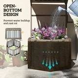 Outsunny Wooden Wishing Well Planter, Hexagon Raised Flower Bed with ...