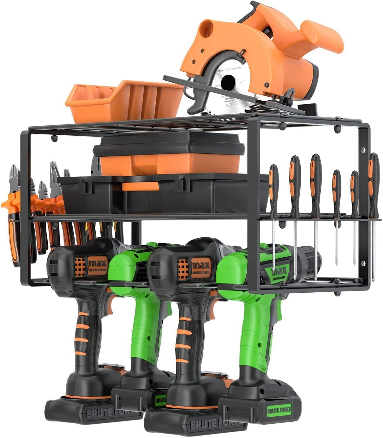 3 Layers Heavy Duty Power Tool Organizer Utility Storage Rack Wall ...