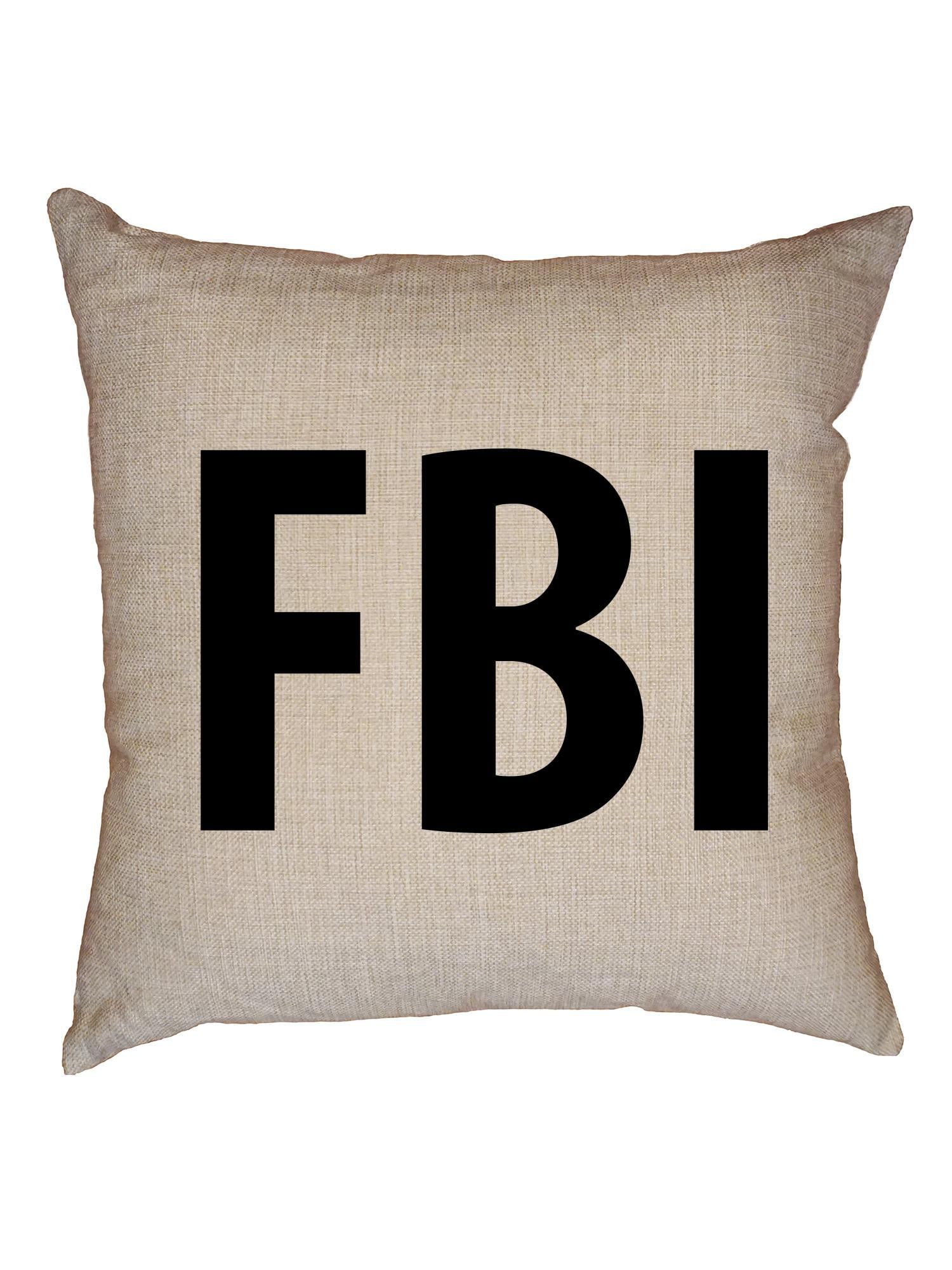 Trendy FBI Large Font Graphic Design Decorative Linen Throw Cushion ...