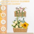 Rattan Style Wall Basket Set of 2, Lightweight Hanging Baskets for Boho ...