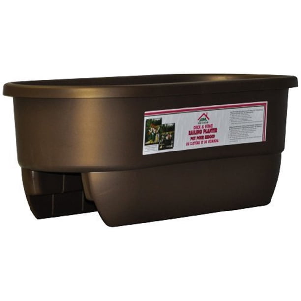 Apollo Plastic Dual Deck Railing Planter, Mocha 24" - Walmart.com