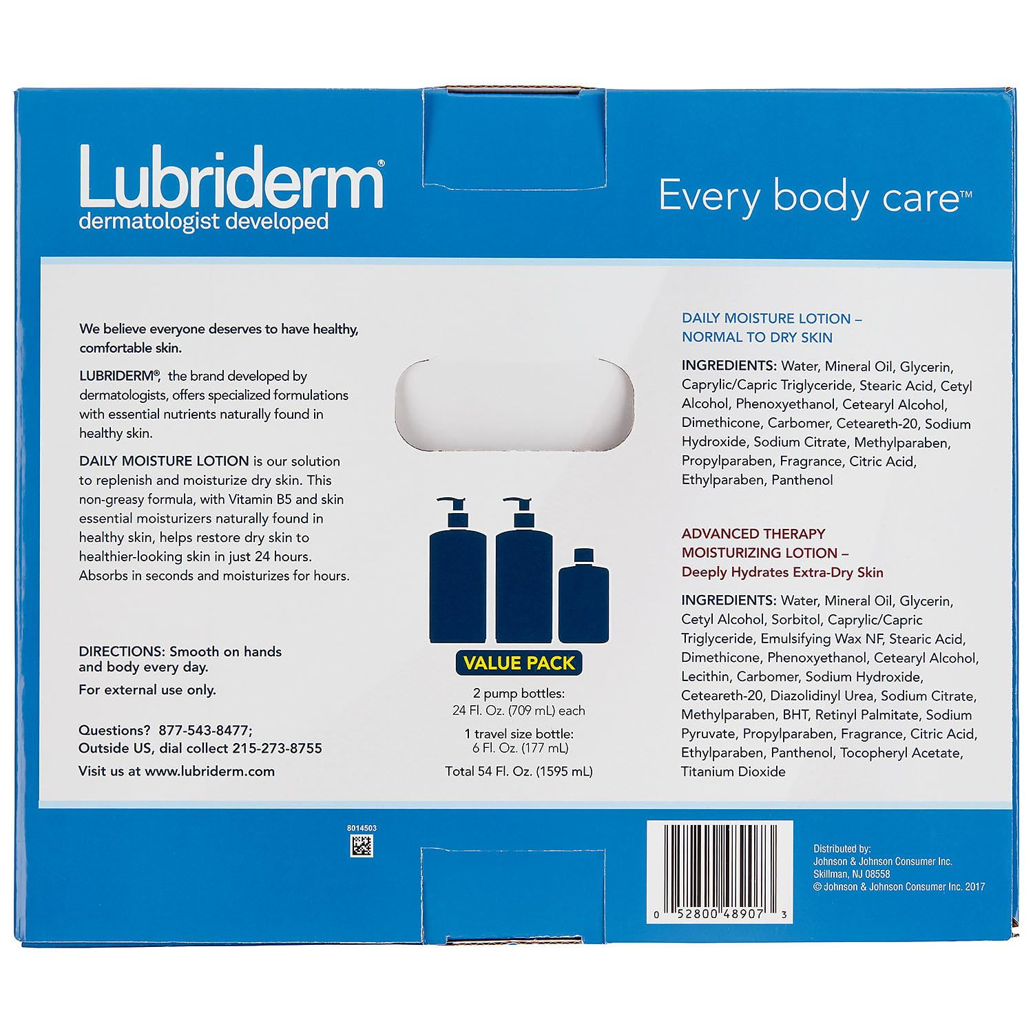 Lubriderm Daily Moisture Lotion (24 fl. oz., 2 pk.) & Advanced Therapy ...