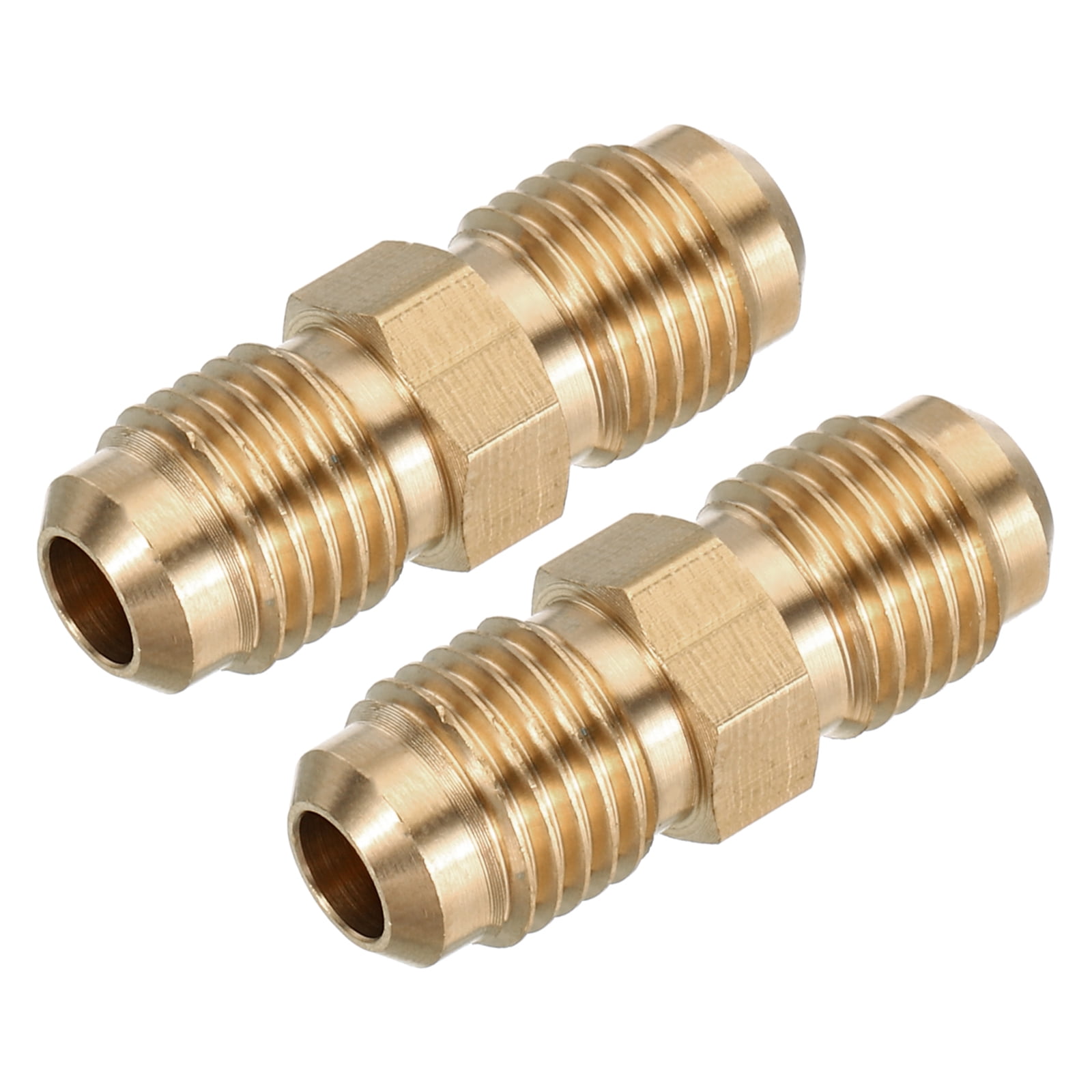 Uxcell Brass Tube Coupler 1/4" Flare Male Connector Pipe Coupling ...