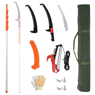4.6-9.8ft Lightweight Pole Pruner, Manual Tree Trimmer with Steel Blade ...