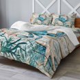4 Piece Duvet Cover Set Twin, Seaside Crab Starfish Shell Nautical ...