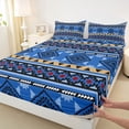 Manfei Southwestern Aztec Queen Sheets, , Blue Black Queen Sheet Sets ...