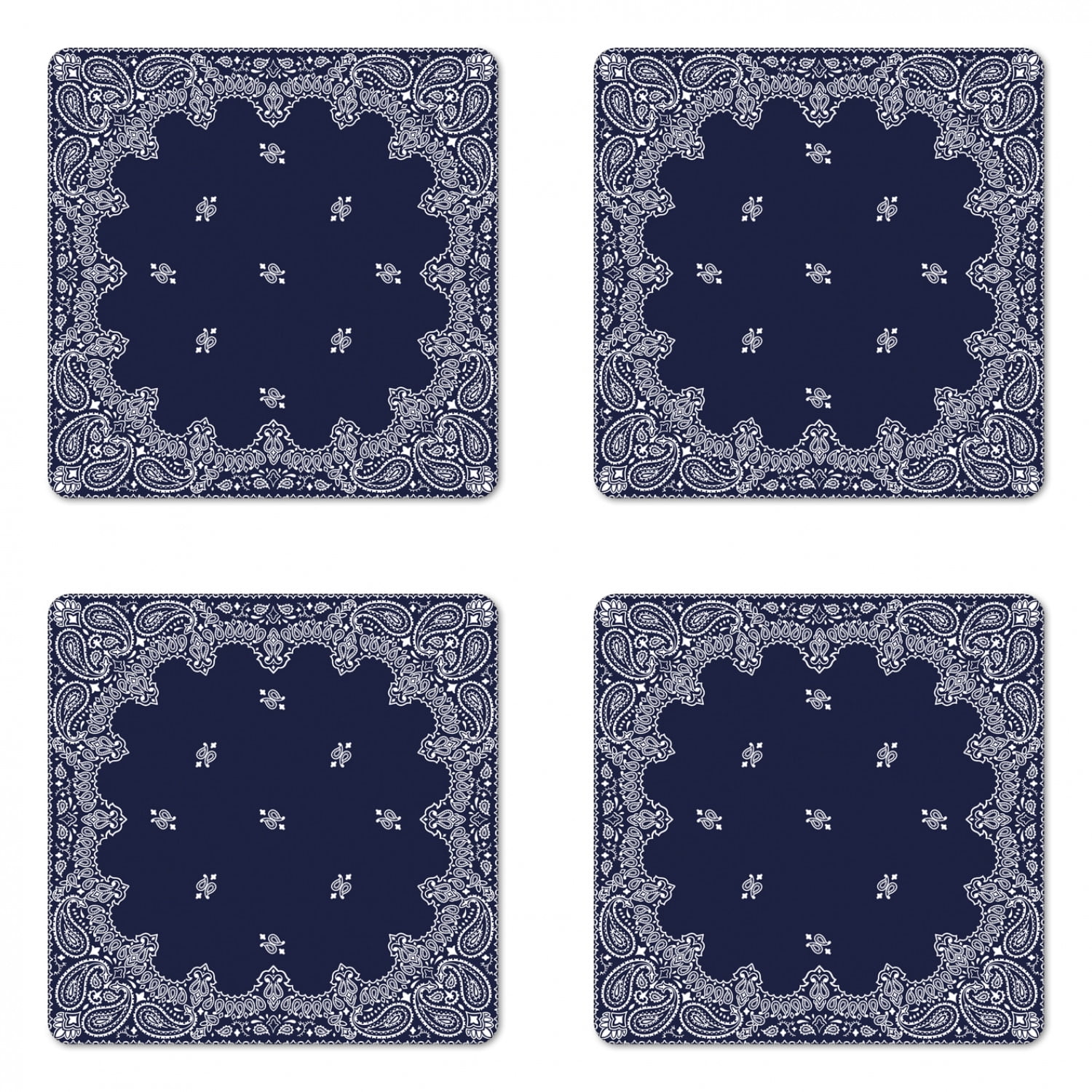 Paisley Coaster Set of 4, Pattern with Middle Eastern Influences Image ...