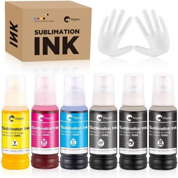 Hiipoo Sublimation Ink Refill Bottles Compatible with Epson Ecotank ...