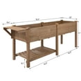 PETSCOSSET Large Raised Garden Bed with Legs, Fir Wood Outdoor Front Yard Elevated Box, Storage ...