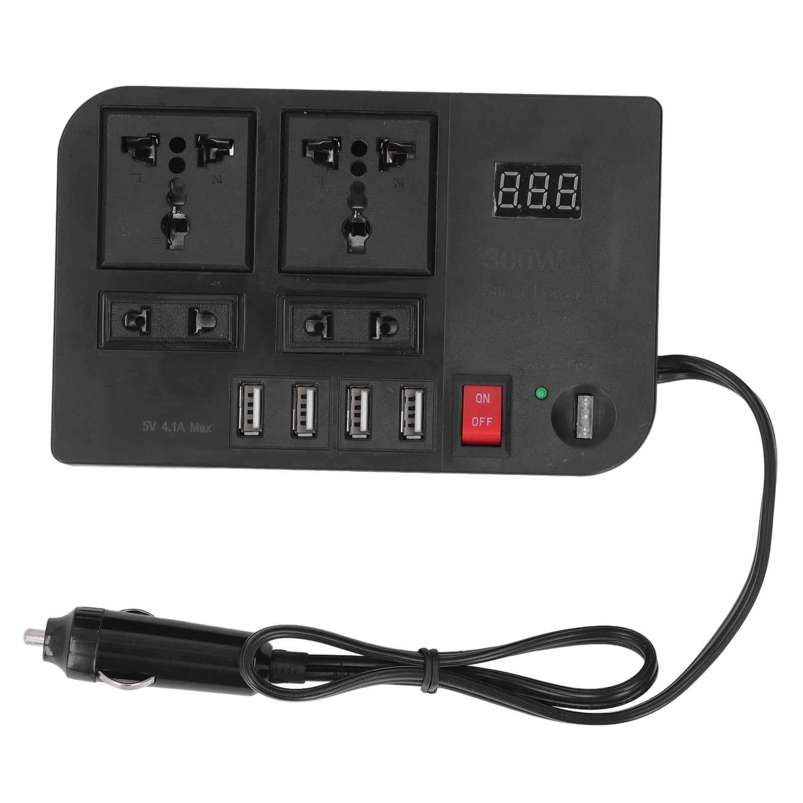 Power Inverter Plug Adapter 12V to 220V Converter 300W Digital Display ...