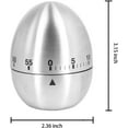 Cute Egg Shaped Kitchen Timer, Stainless Steel Metal Mechanical Visual ...