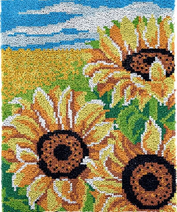 Rug Making Latch Hooking Kit | Gold Sunflower - Walmart.com