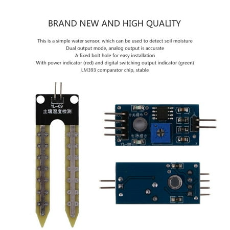 Soil Moisture Water Sensor Hygrometer Humidity Detection Module with ...