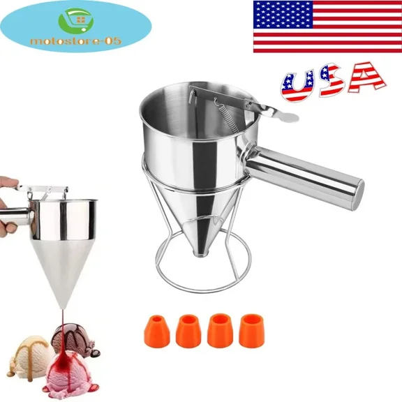 5L Manual Donut Depositor Dropper Dough Batter Dispenser Hopper Maker ...