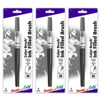Pentel Arts Color Brush with Water-Based Ink, Medium Tip, Gray, Pack of ...