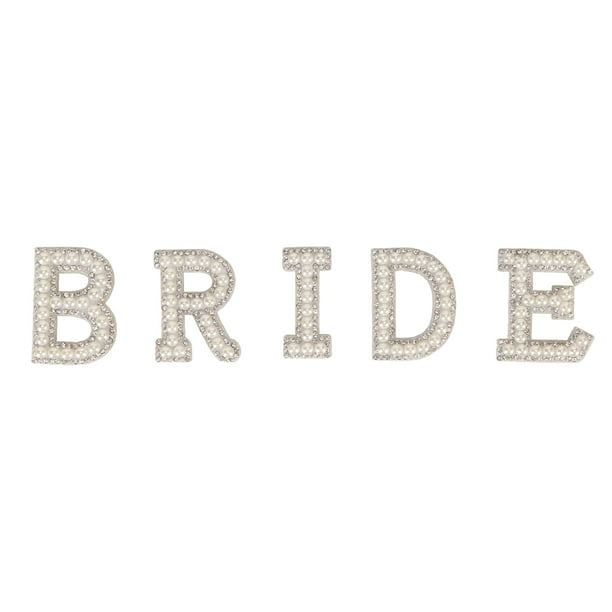 Laklulu English Iron On Letter BRIDE Design Sew On Sparkling Pearl ...