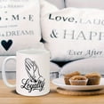 1pc 11oz Ceramic Coffee Mug with "Praying Hands & Rosary" Design ...