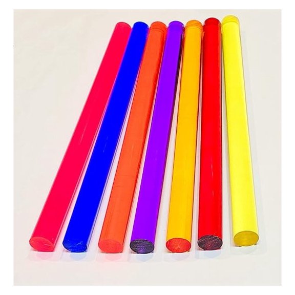 6 Pack 12" Lengths Translucent Blue Acrylic Round Rod 3/4" (0.75 ...