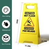 DIYMAG 5 Pack Caution Wet Floor Sign, Foldable Sturdy Bilingual Double ...