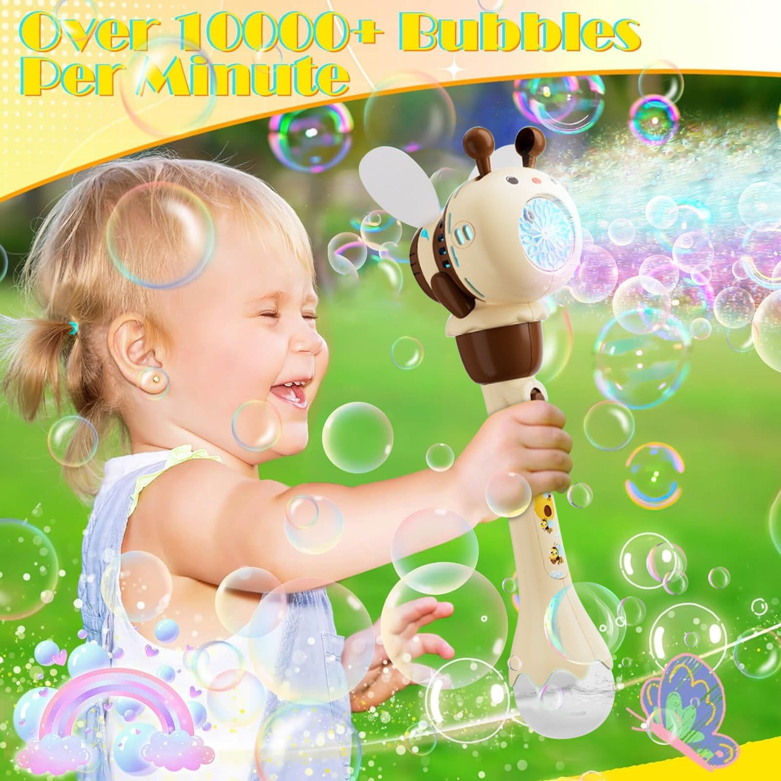 Click here for Egnmcr Bubble Machine Bubble For Toddlers Kids Bee... prices