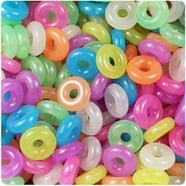 BeadTin Neon Bright Multi 14mm Ring Plastic Craft Beads (100pcs ...